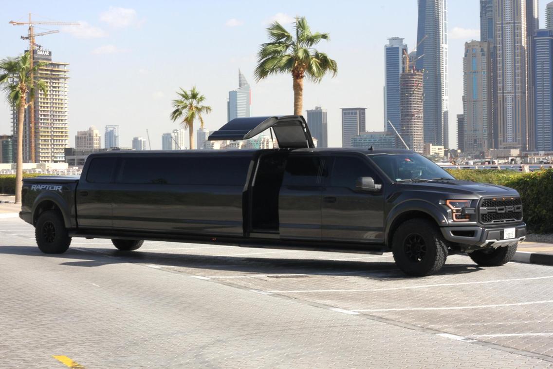 Stretch Ford Raptor limo muscles in on UAE's biggest Nissan Patrol ...